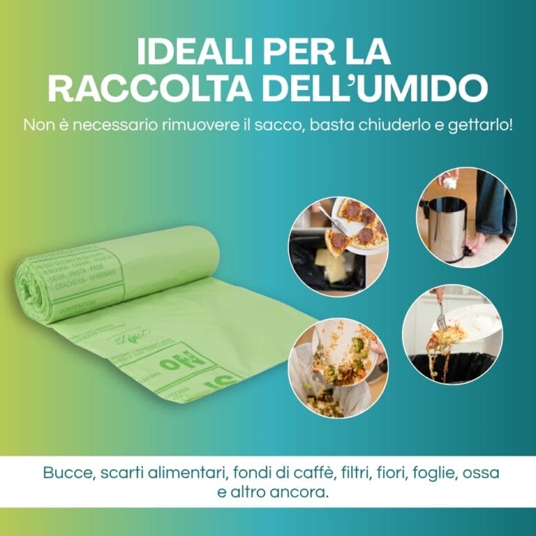 Sacchetti biodegradabili per organico 70x110cm